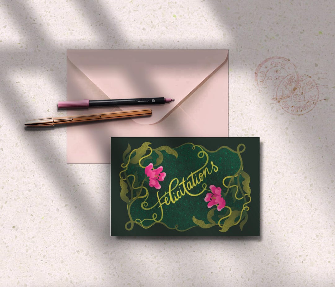 Congratulations Card | Art Nouveau Card | Greeting Card - Etsy UK