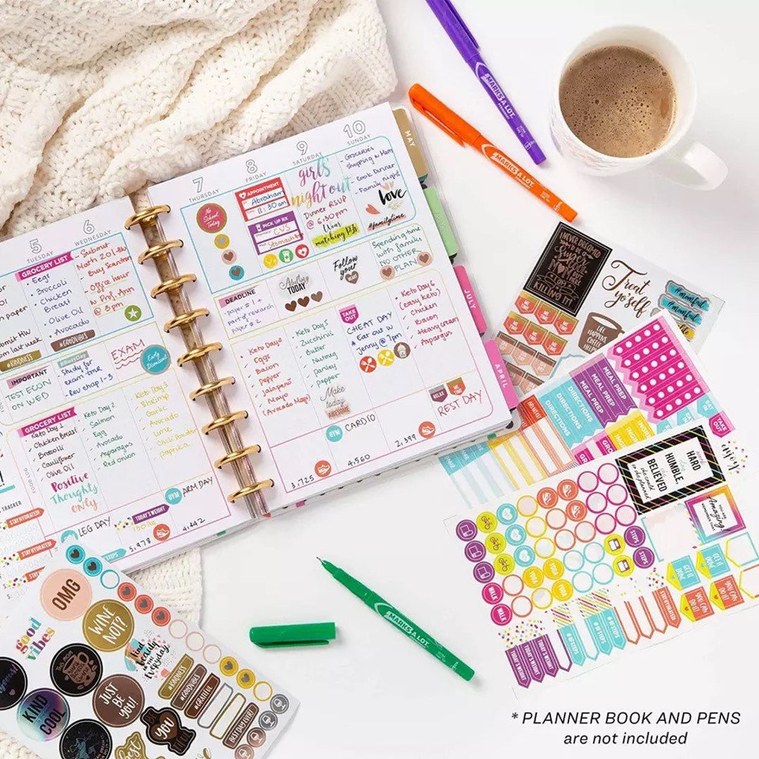 Planner Stickers Sheets Kit Pack Work Printable 2023 12 Sheets - Etsy