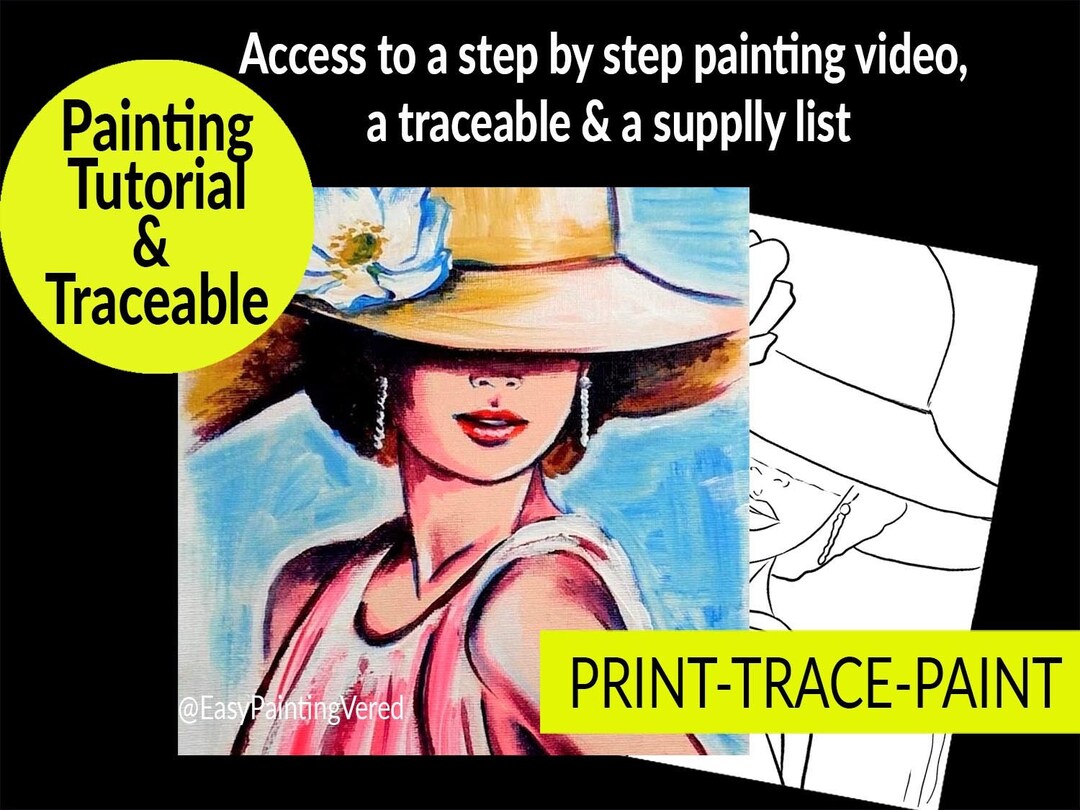 LAYLA Painting Tutorial for Adults Traceable How to Paint a Lady With a ...