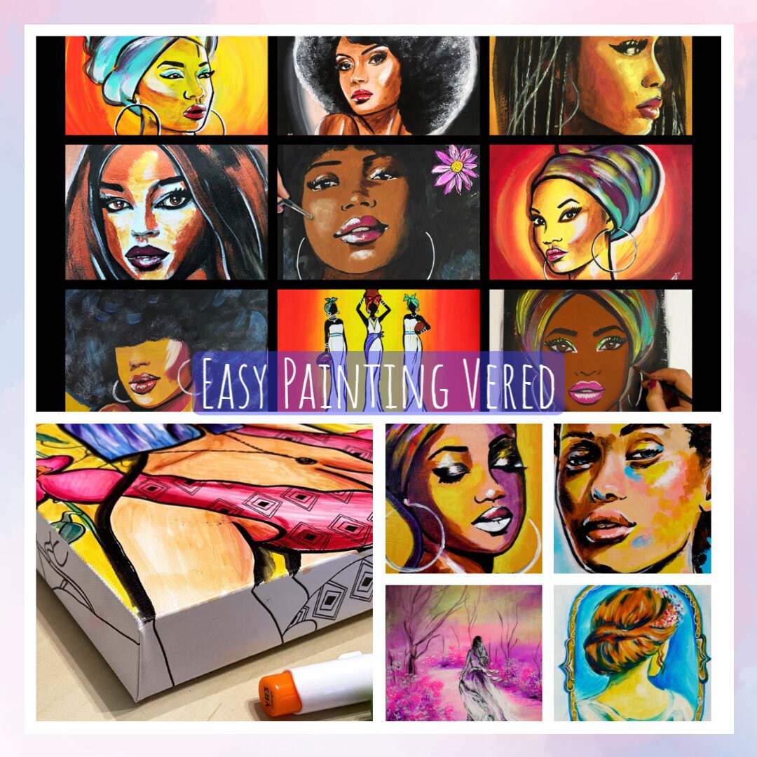 LAYLA Painting Tutorial for Adults Traceable How to Paint a Lady With a ...