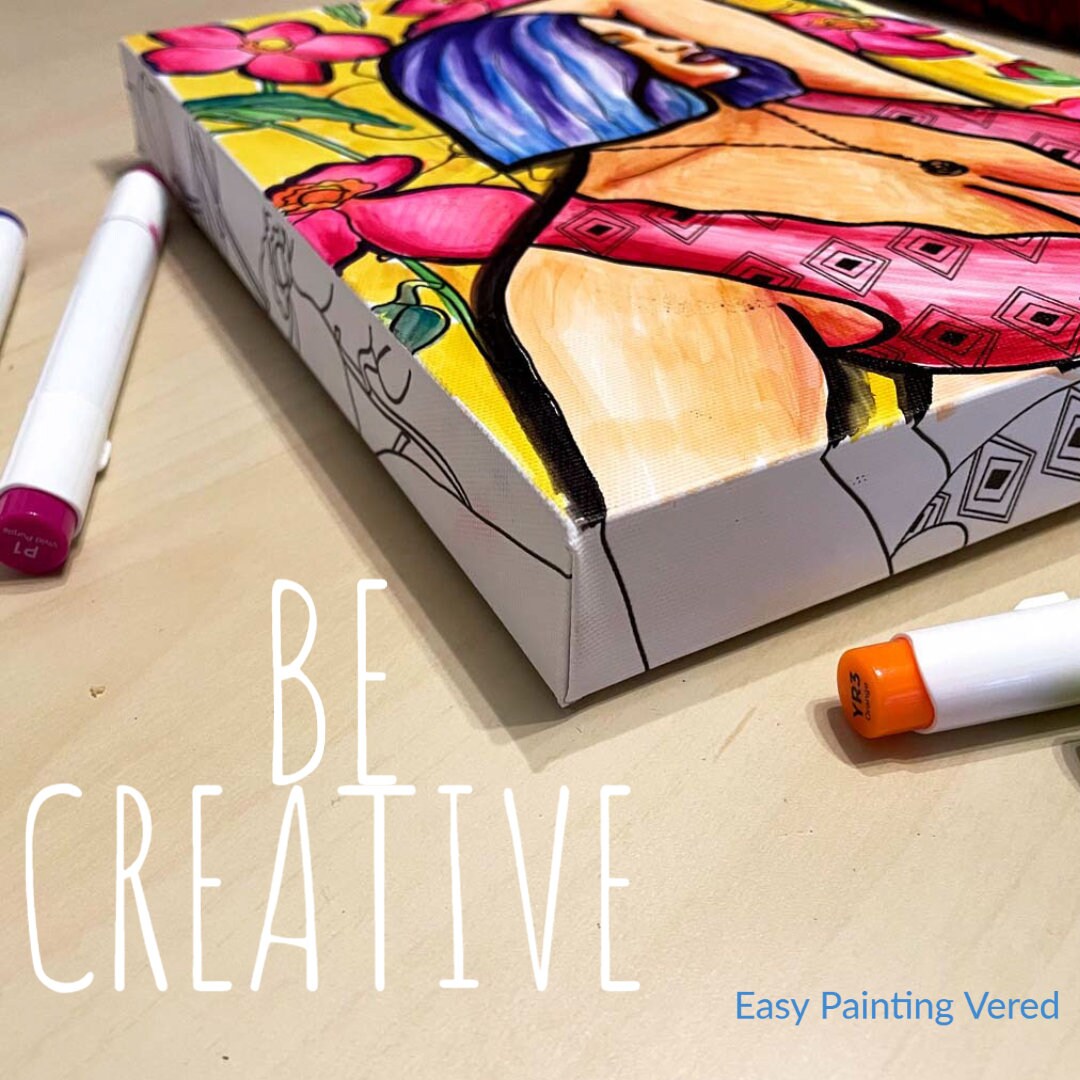 Coloring Canvas Curvy Lady ROMY DIY Coloring Canvas for Adults Pre ...