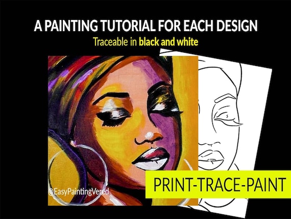 Kits & How To | Paint and Sip DIY Paint Party Black Queen Pre-Drawn ...