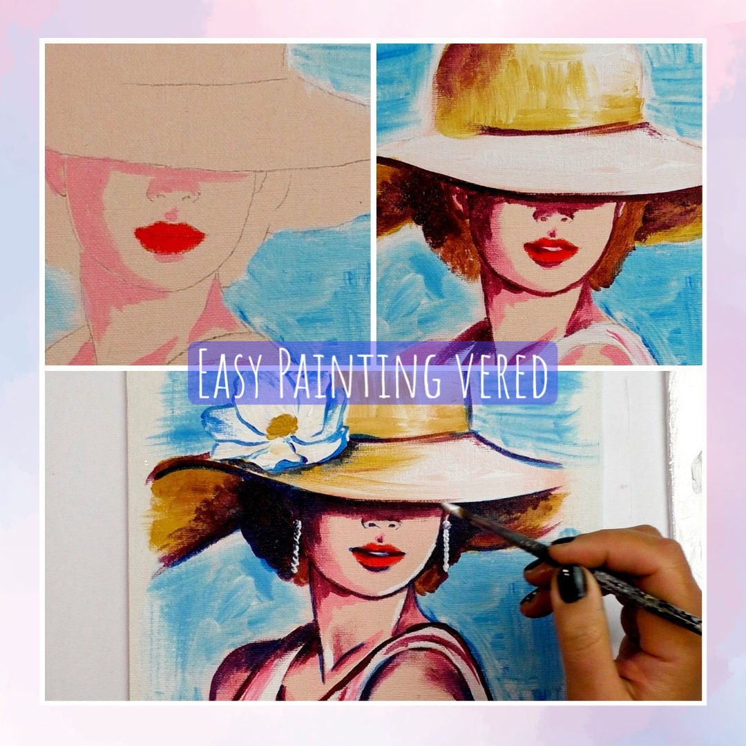 LAYLA Painting Tutorial for Adults Traceable How to Paint a Lady With a ...