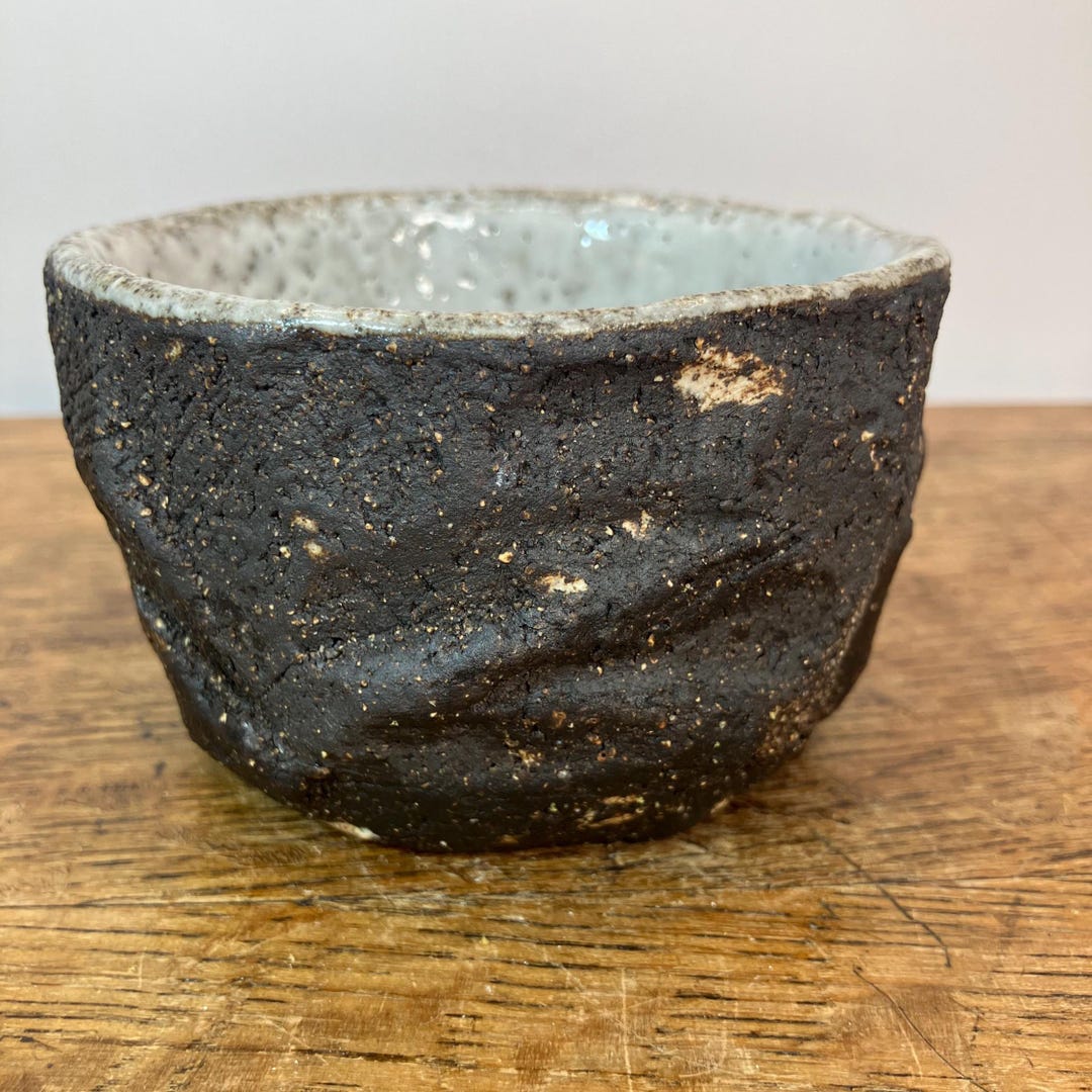 Hand Carved Kurinuki Stoneware Yunomi Cup, Satin White Glaze - Etsy