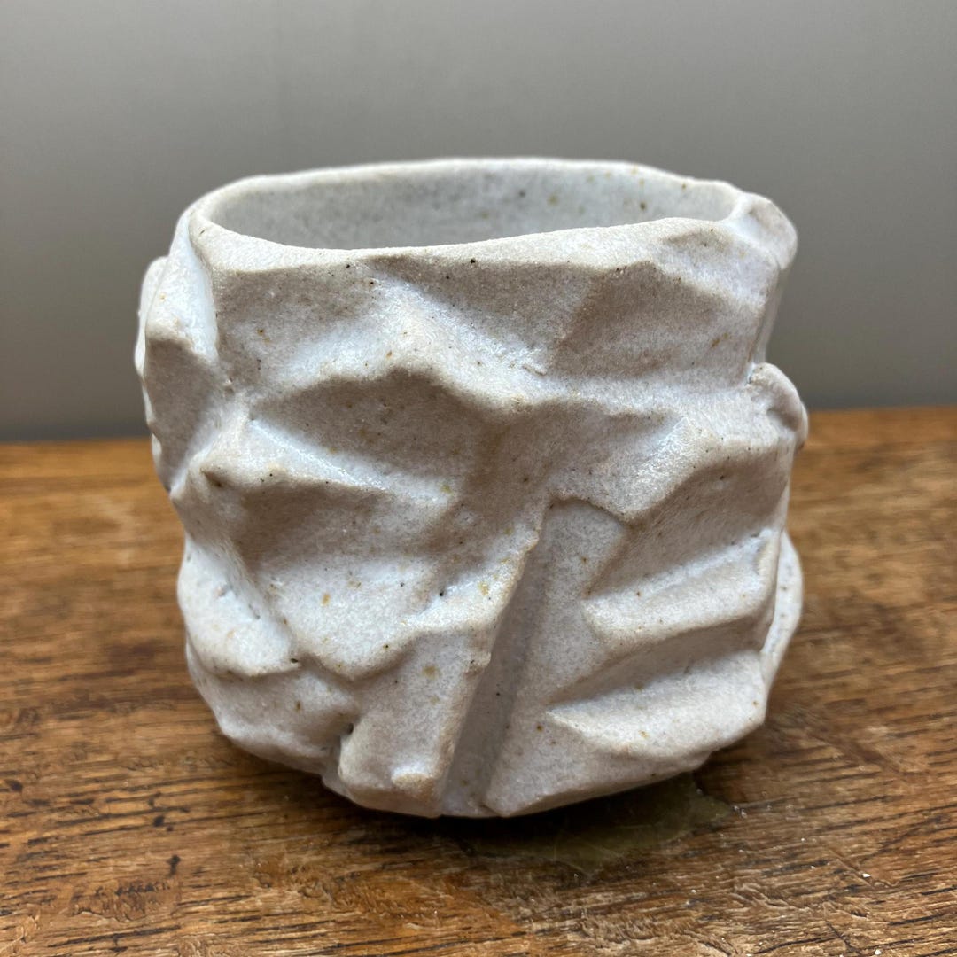 Japanese-style Kurinuki Yunomi Tea/coffee Cup Hand Carved Stoneware ...