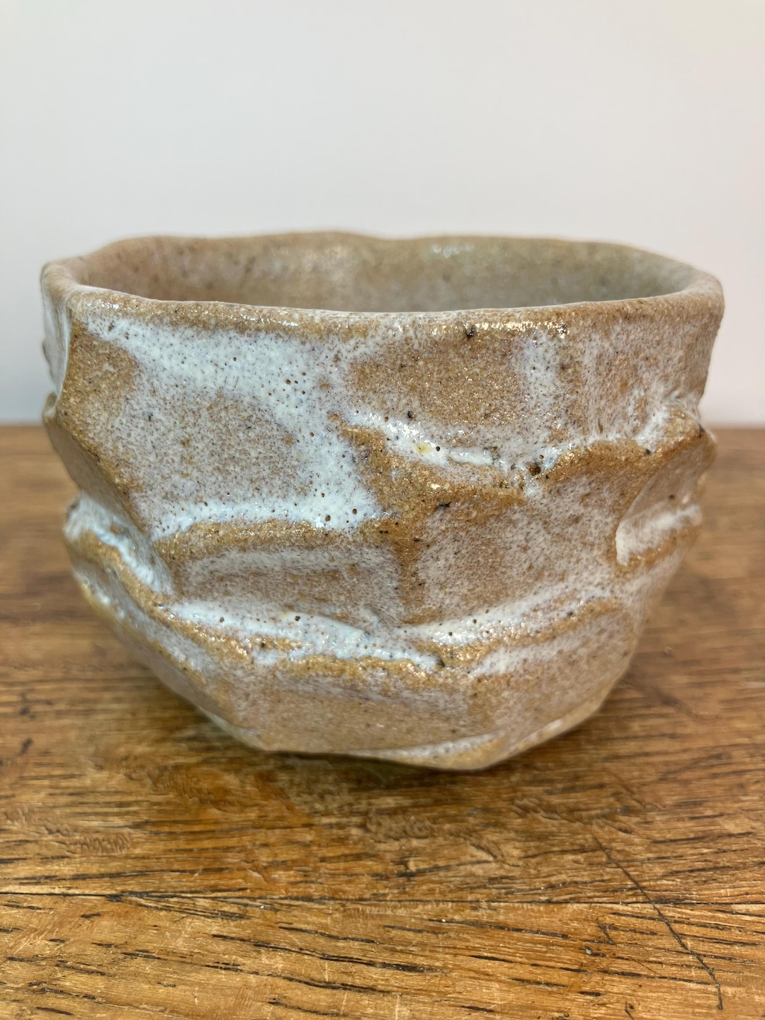 Hand Carved Kurinuki Yunomi Cup, Stoneware Nuka Glaze, Japanese Style ...