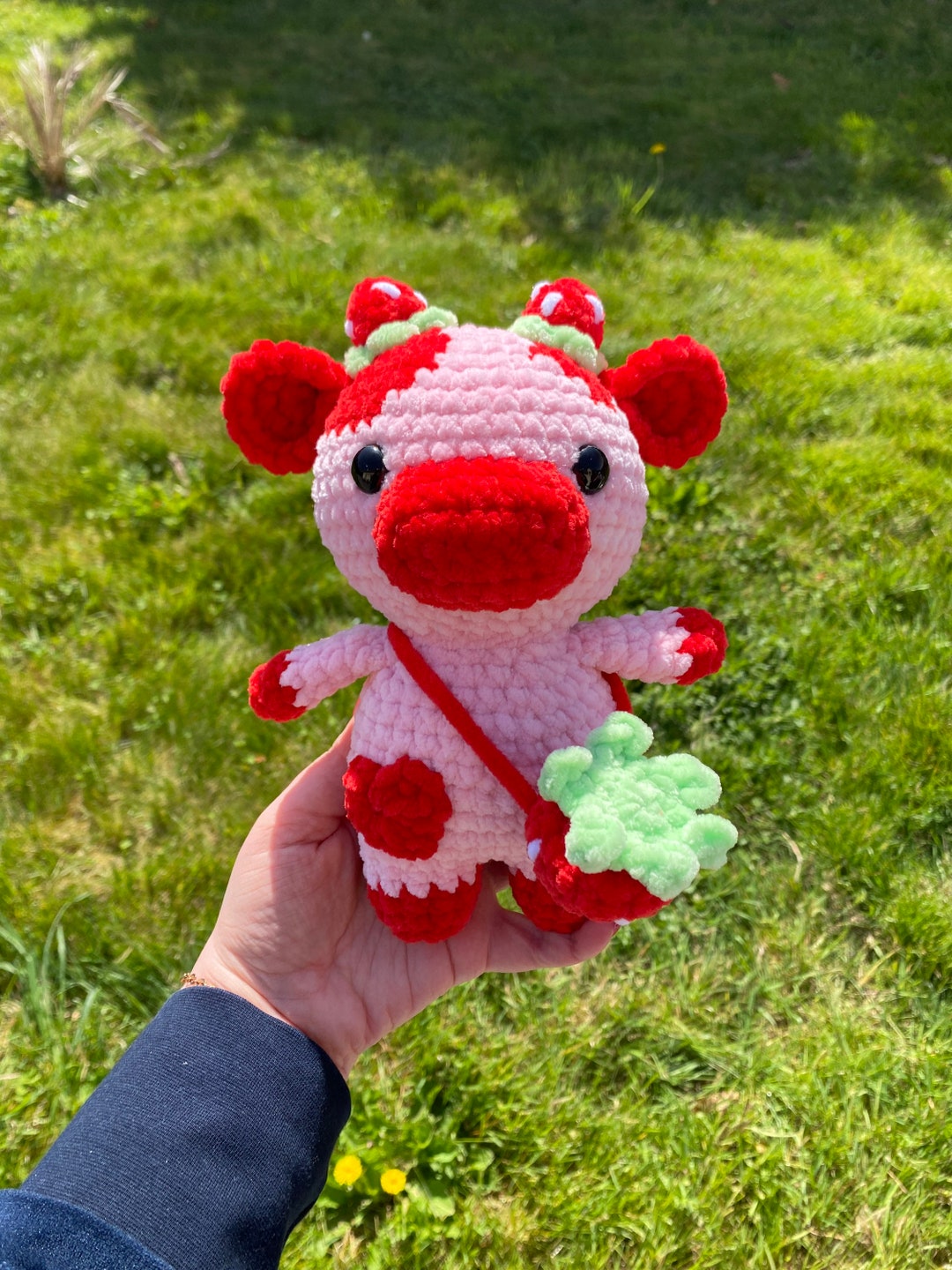 Peluche vache fraise au crochet - Etsy France