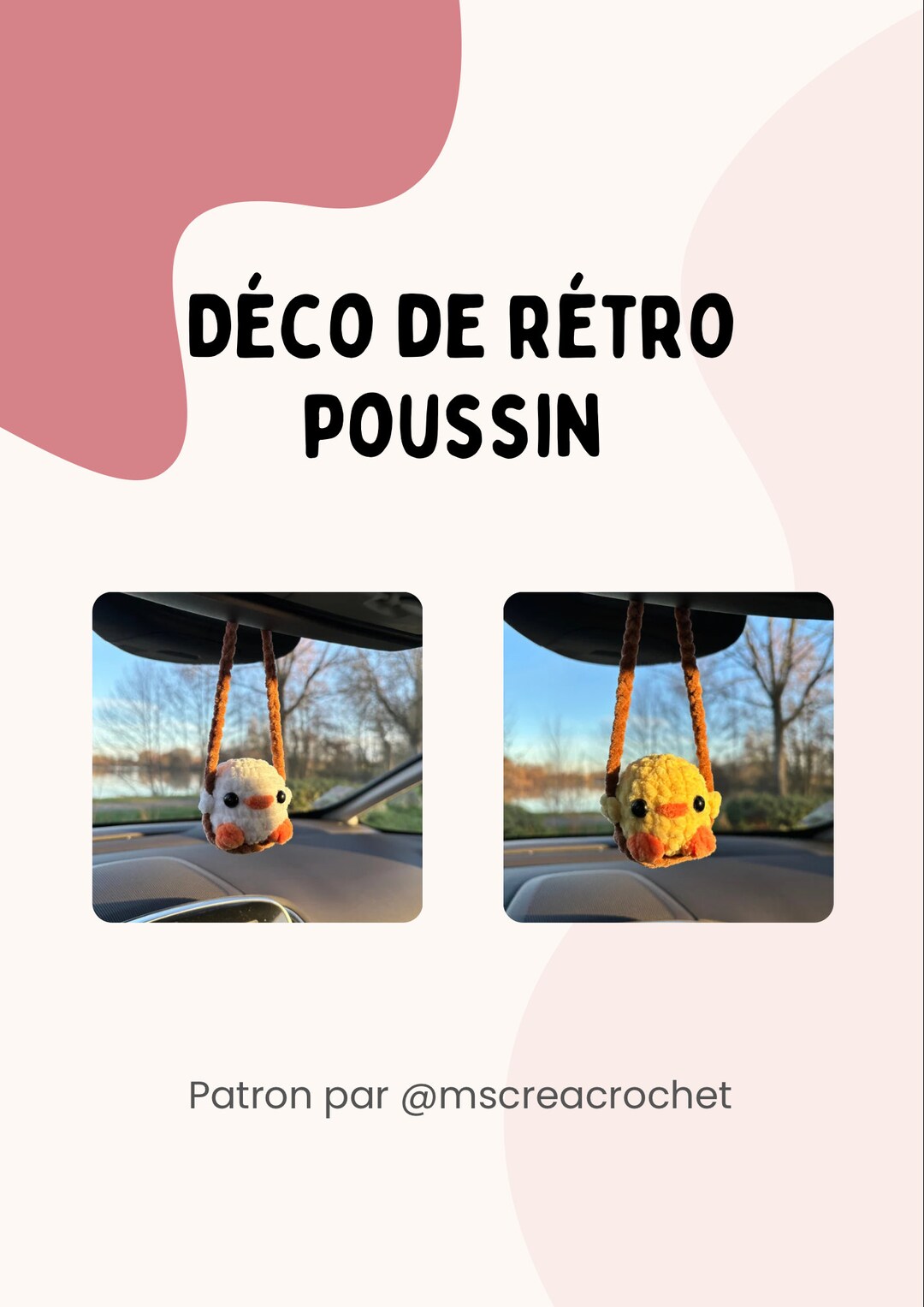 Crochet Pattern: Chick on Her Swing for Rearview Mirror - Etsy