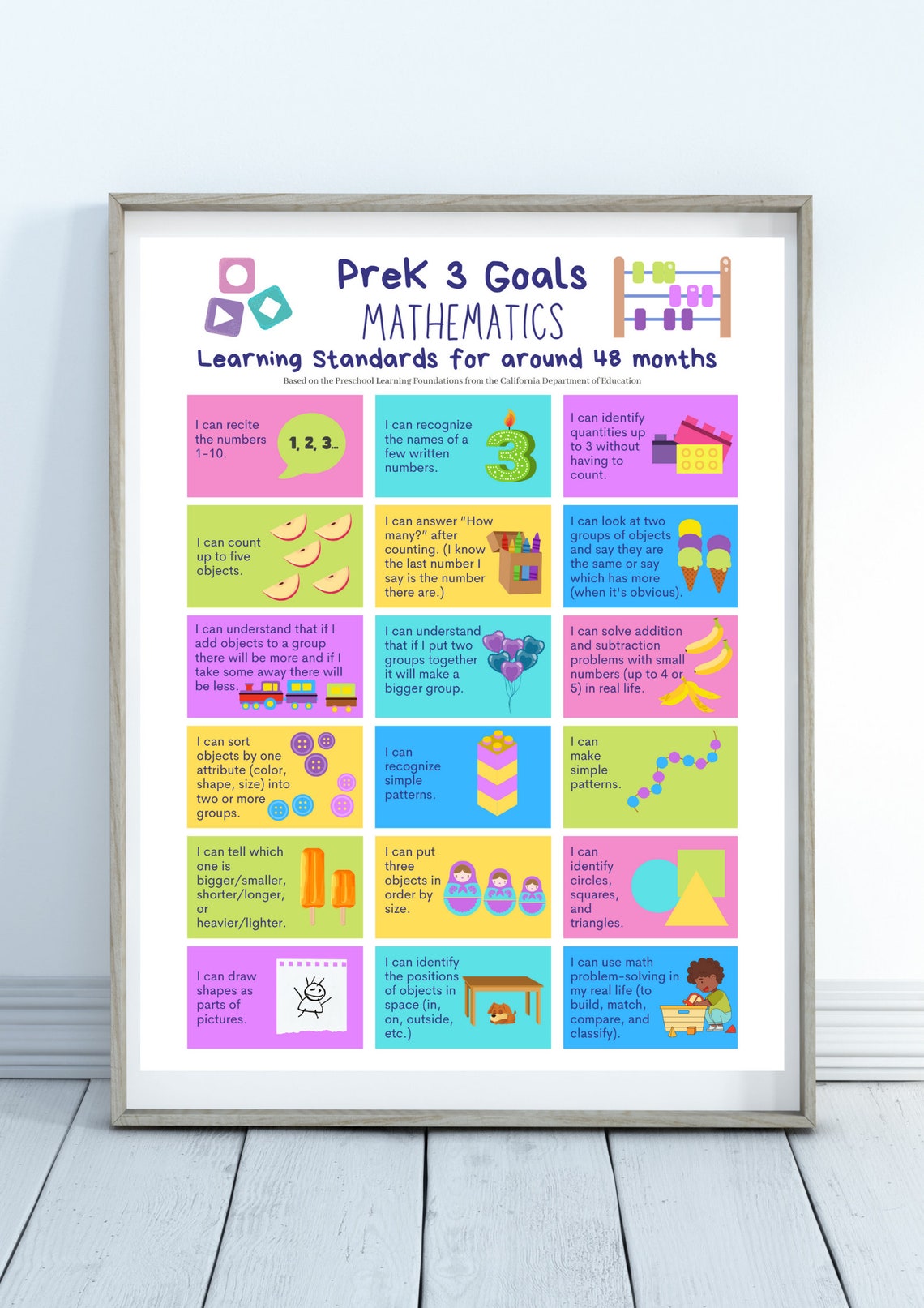 3 Year Old Math Goals - Etsy