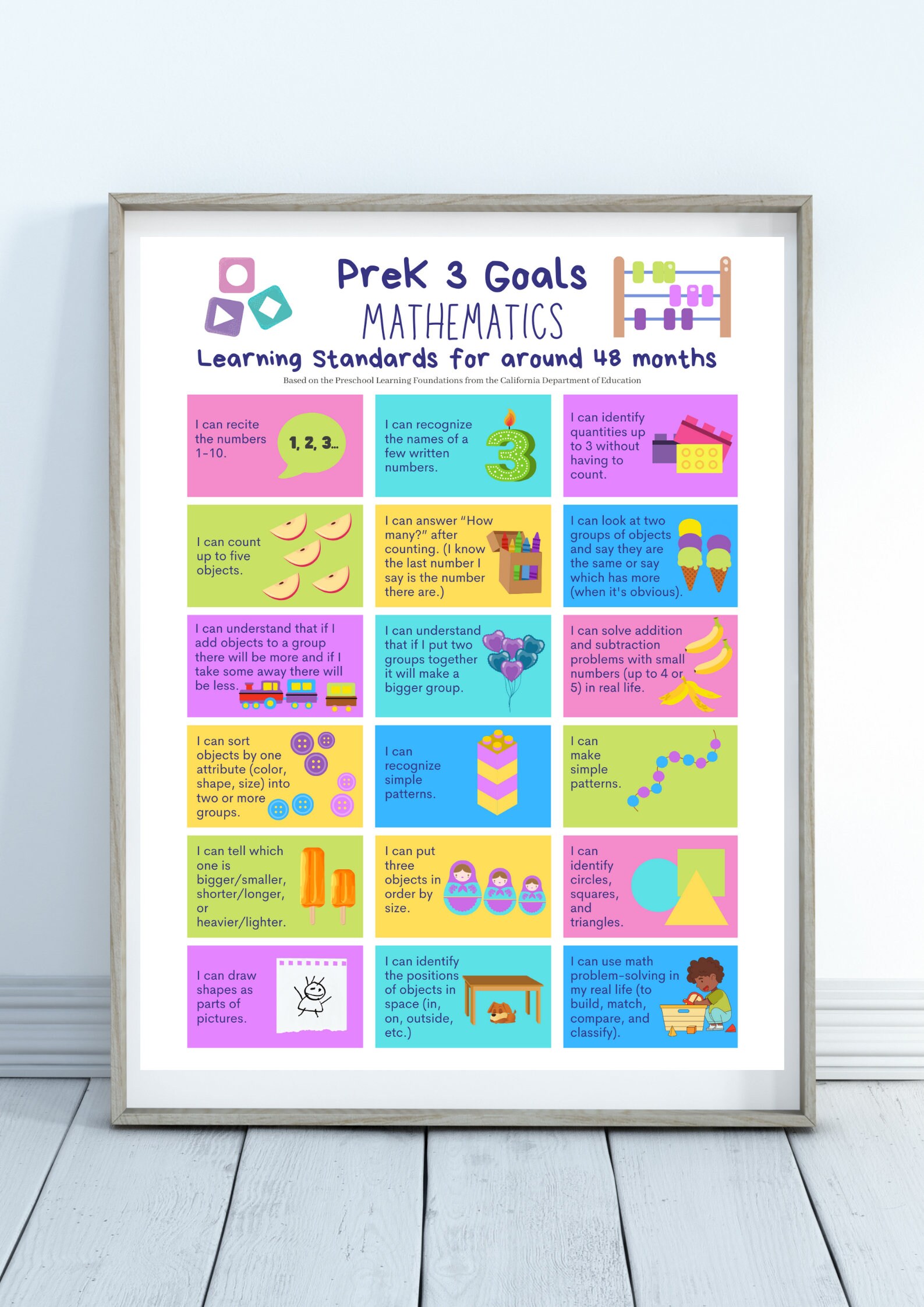 3 Year Old Math Goals - Etsy