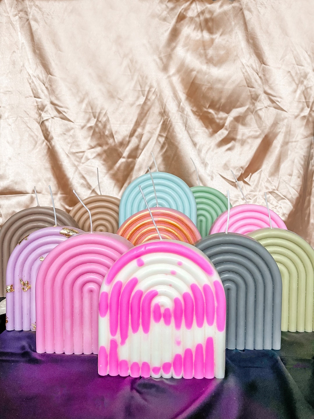 Large Boho Rainbow Arch Candle Virgin Coconut Soy Wax - Etsy