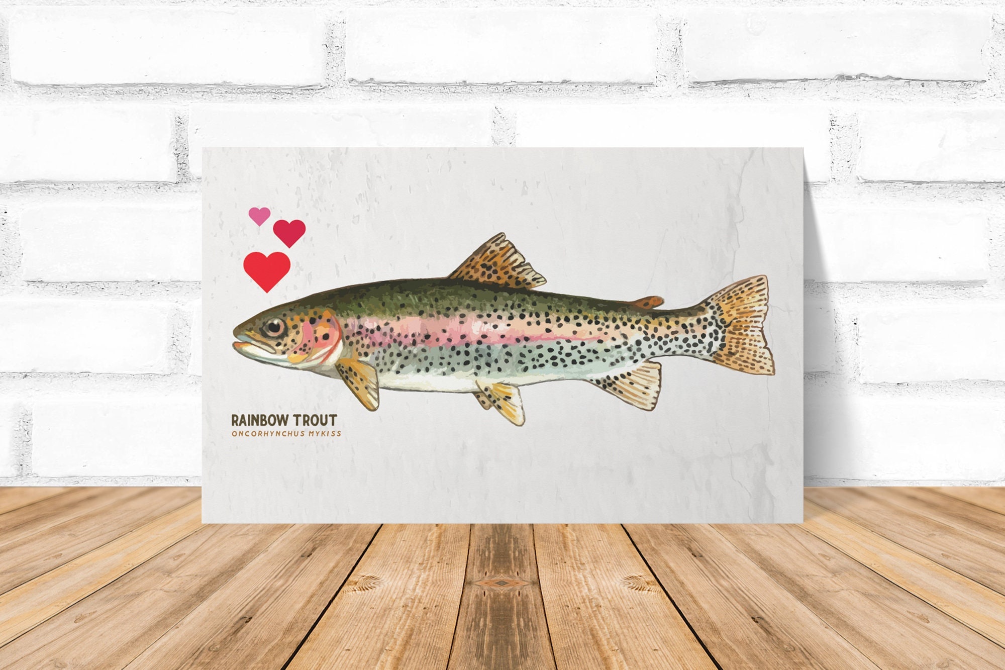 Rainbow Trout Anniversary Card, Fish Print, Trout Card Download ...