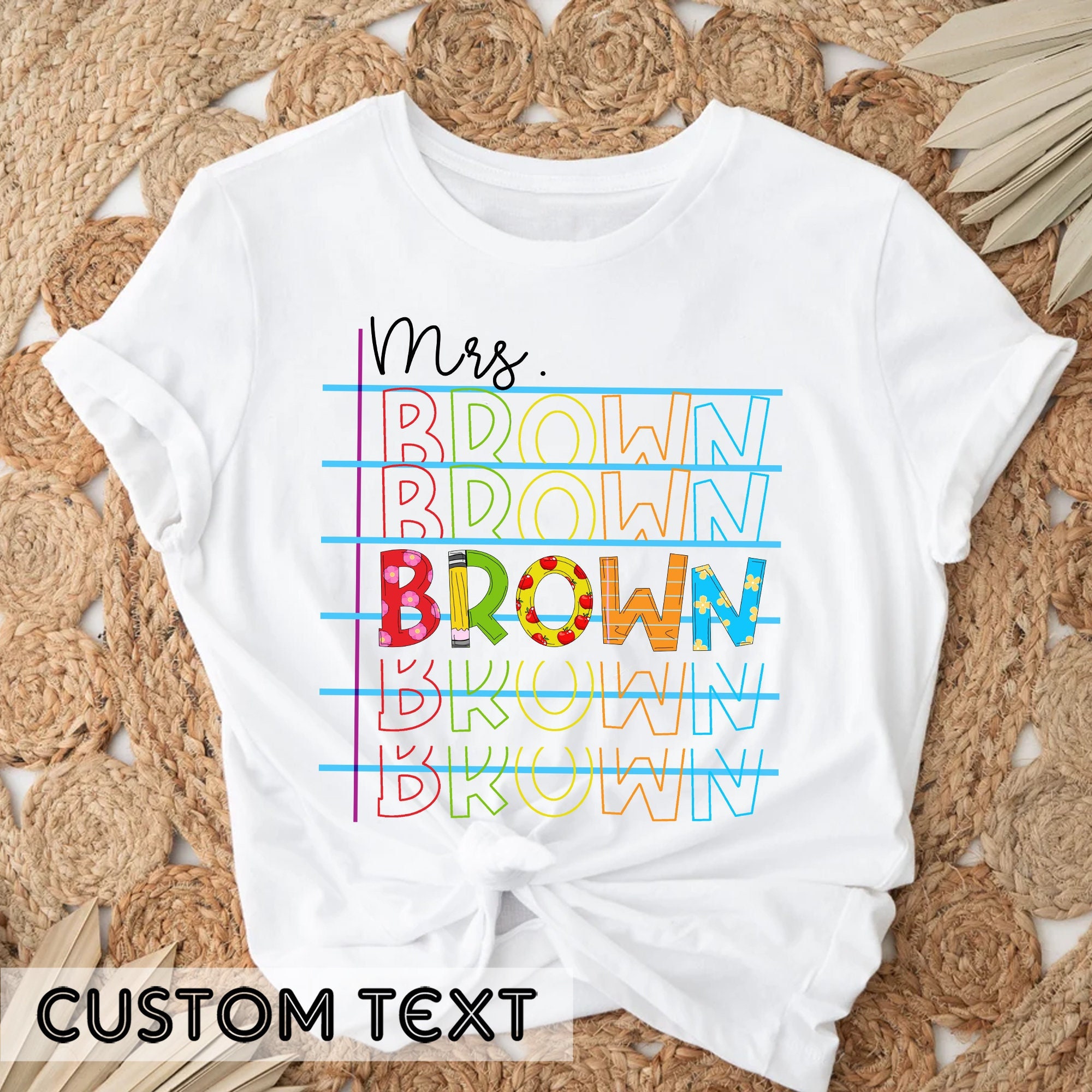 Custom Teacher Shirt, Personalized Name Teacher Shirt, Monogrammed ...