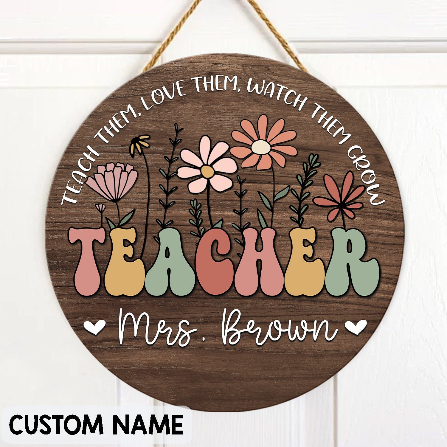 Personalized Teacher Name Classroom Door Sign sold by United States ...