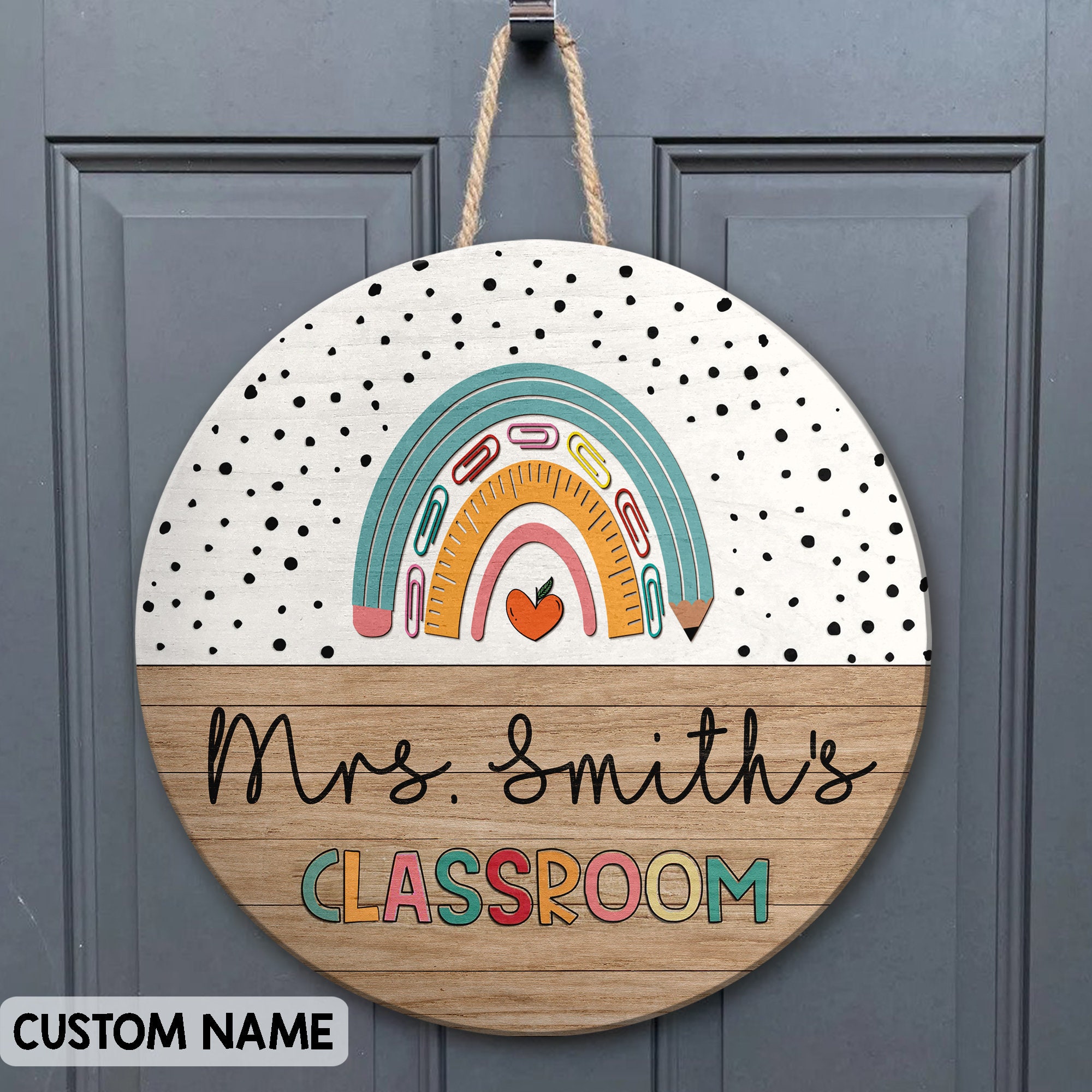 Personalized Teacher Name Classroom Door Sign Designed & Sold By ...