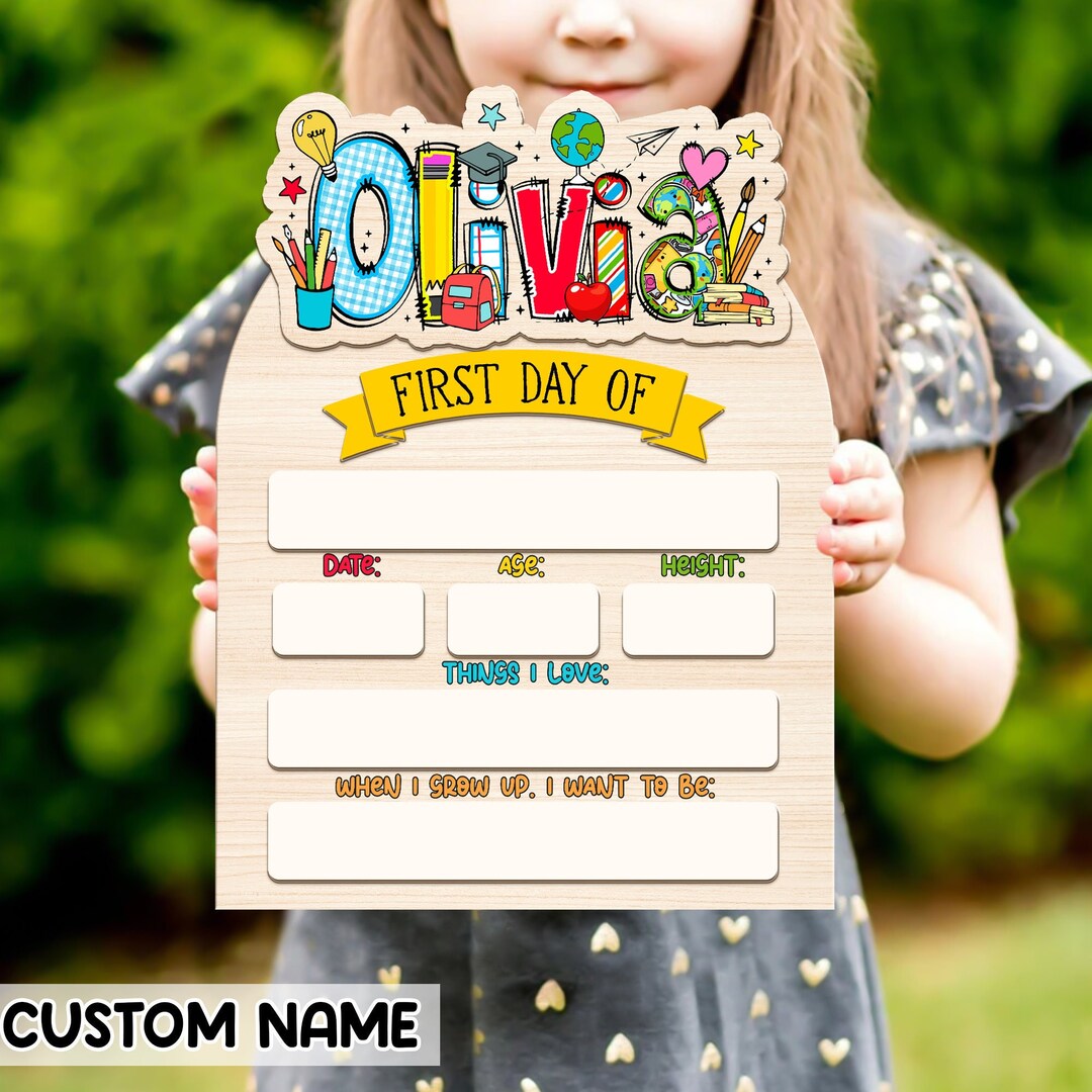 First Day of School Sign Custom First Day of School Board - Etsy