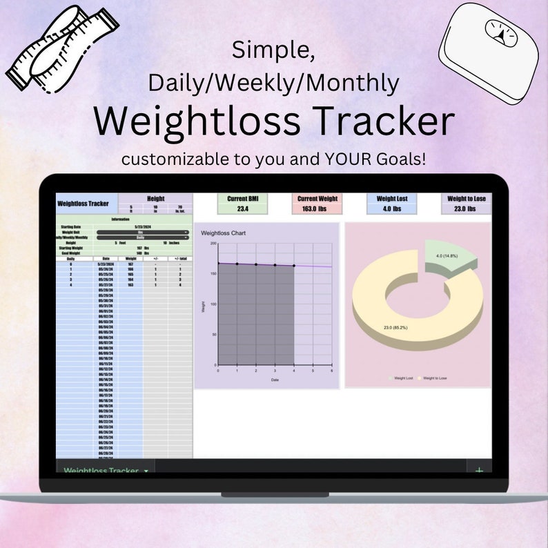 Weightloss Tracker Google Spreadsheet | Body Weight Tracker | Google ...