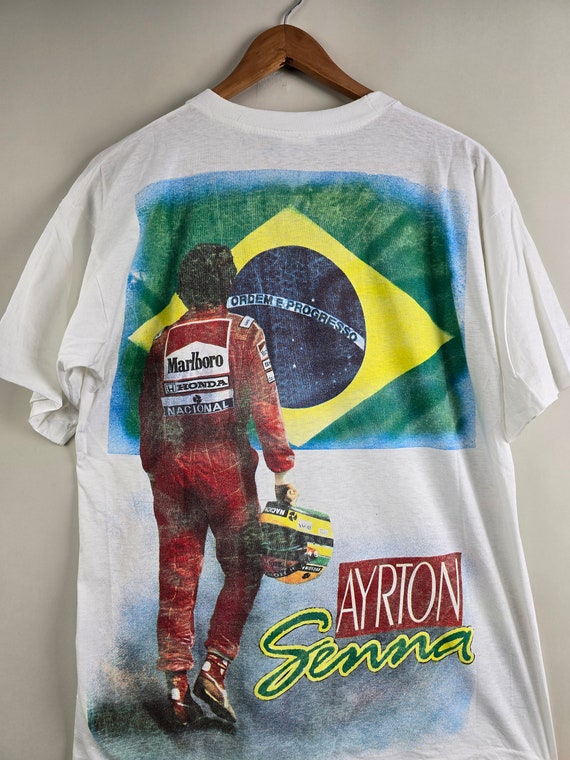 90s Ayrton Senna Full Print Formula One Racing XL 21… - Gem