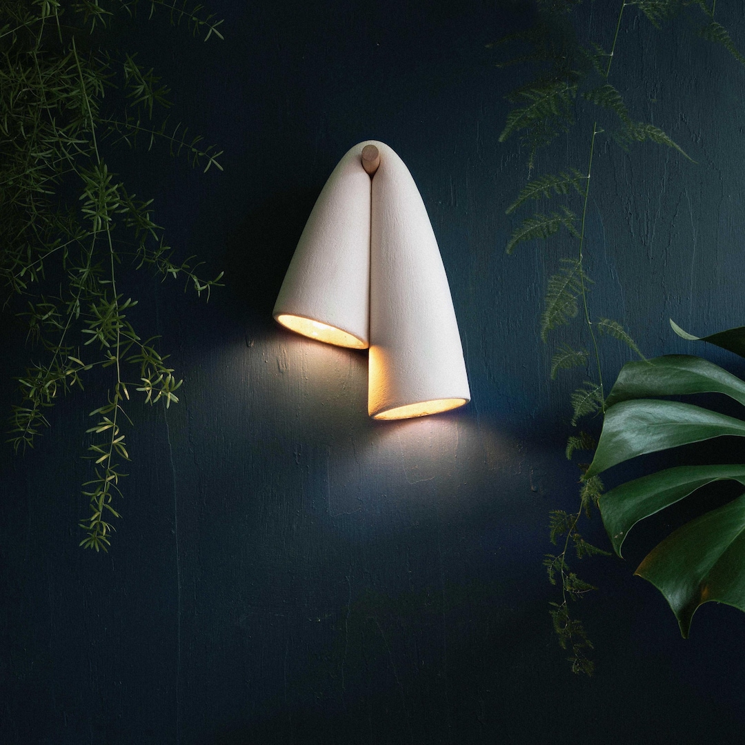 Handmade Ceramic Wall Light | Sconce | Contemporary Design | White Folded Clay | Lighting ...