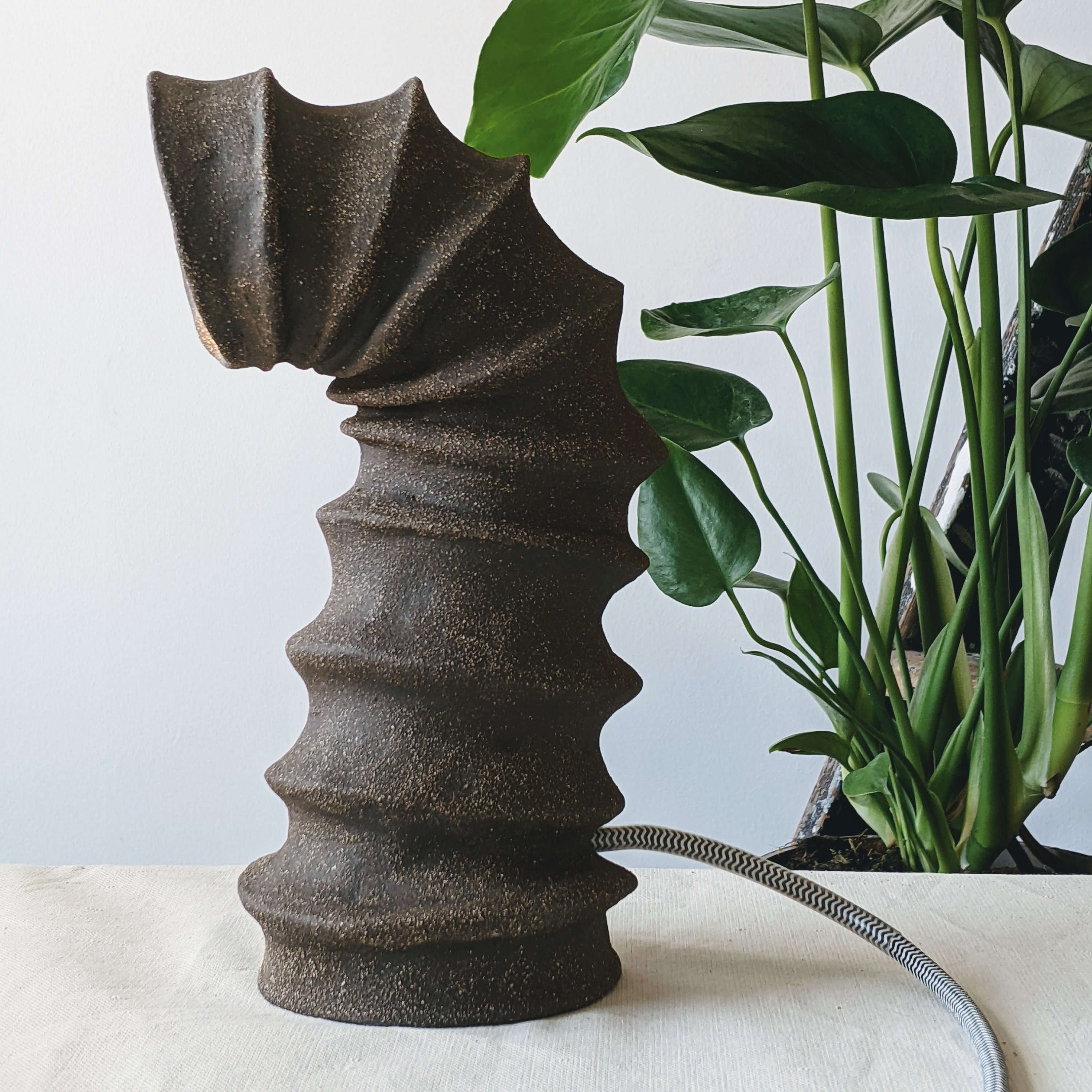 Handmade Ceramic Light With Fabric Braided Cable - Etsy