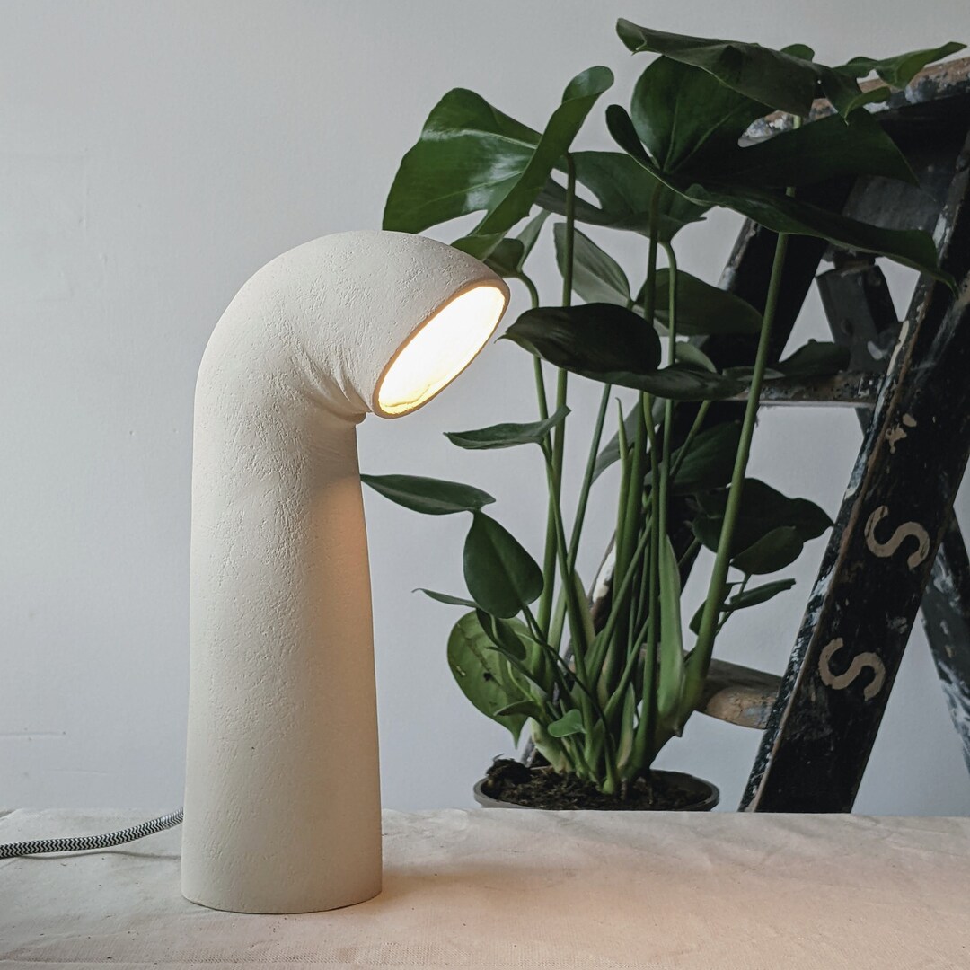 Handmade Ceramic Light With Fabric Braided Cable | Contemporary Design ...
