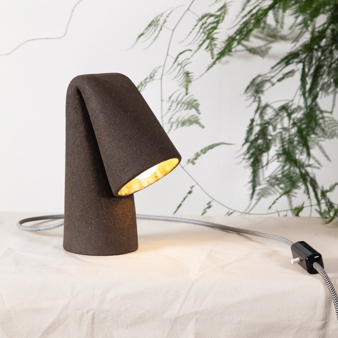 Handmade Ceramic Light With Fabric Braided Cable | Contemporary Design ...