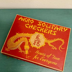 Rare 1939 Akro Solitary Checkers Marbles Board Game Vintage 1930s Toys ...