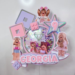 Roblox Themed 3D Shaker Cake Topper Personalised Cake Topper Birthday ...
