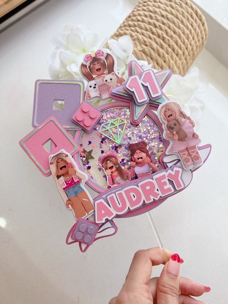 Roblox Themed 3D Shaker Cake Topper Personalised Cake Topper - Etsy