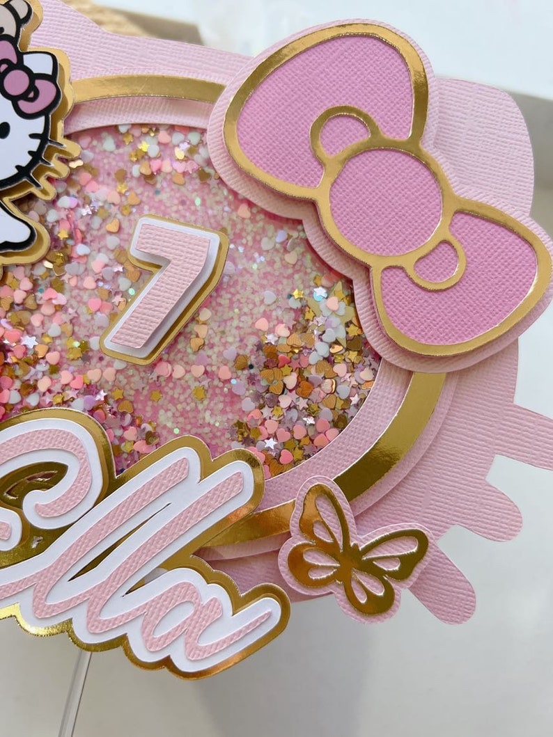 Kitty 3D Shaker Cake Topper Personalised Cake Topper - Etsy Australia