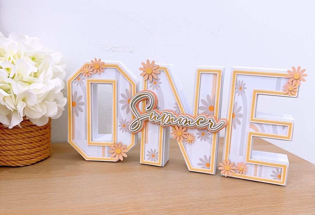 Daisy Themed 3D Letter Box Birthday Parties Topper Number Box One ...