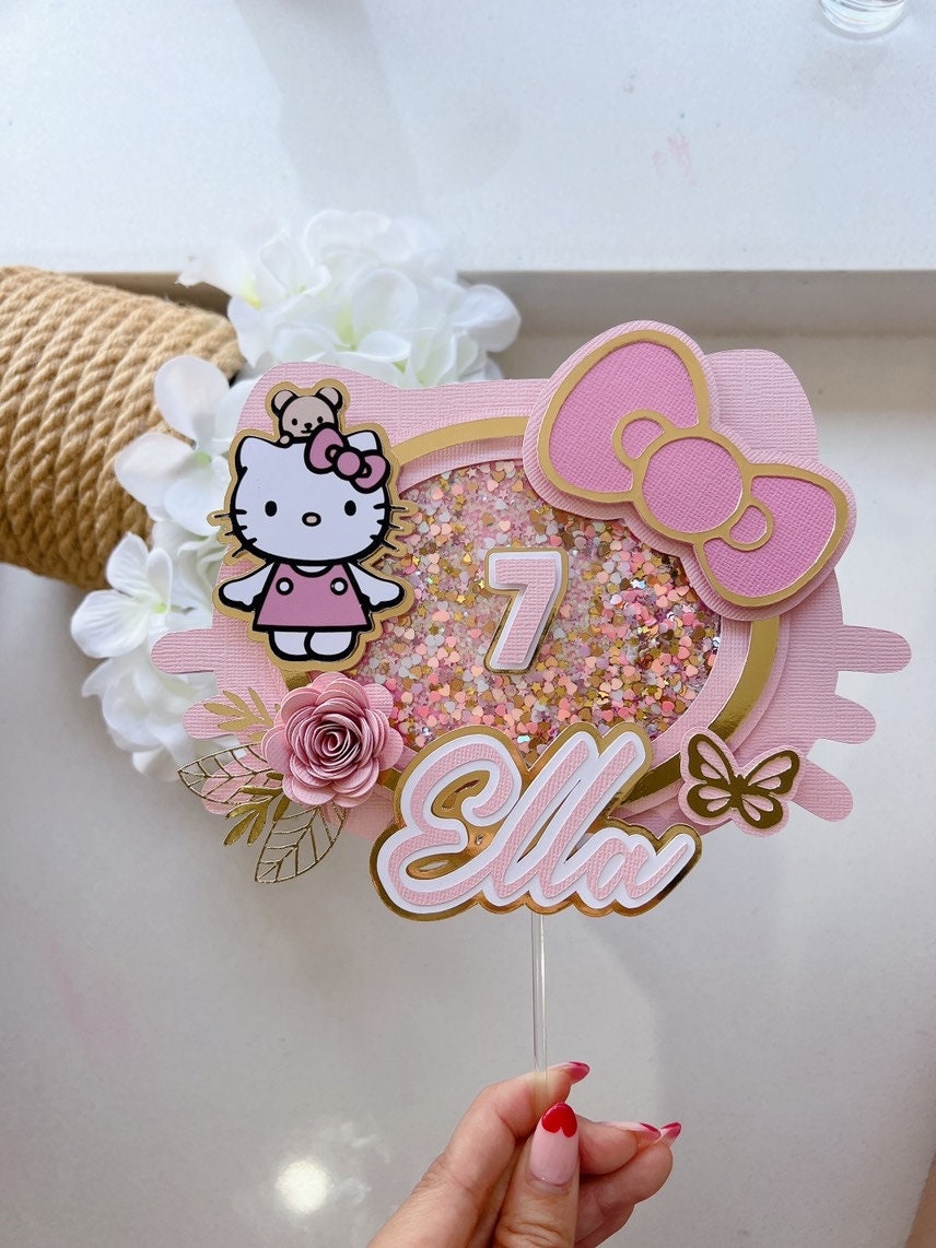 Kitty 3D Shaker Cake Topper Personalised Cake Topper - Etsy Australia