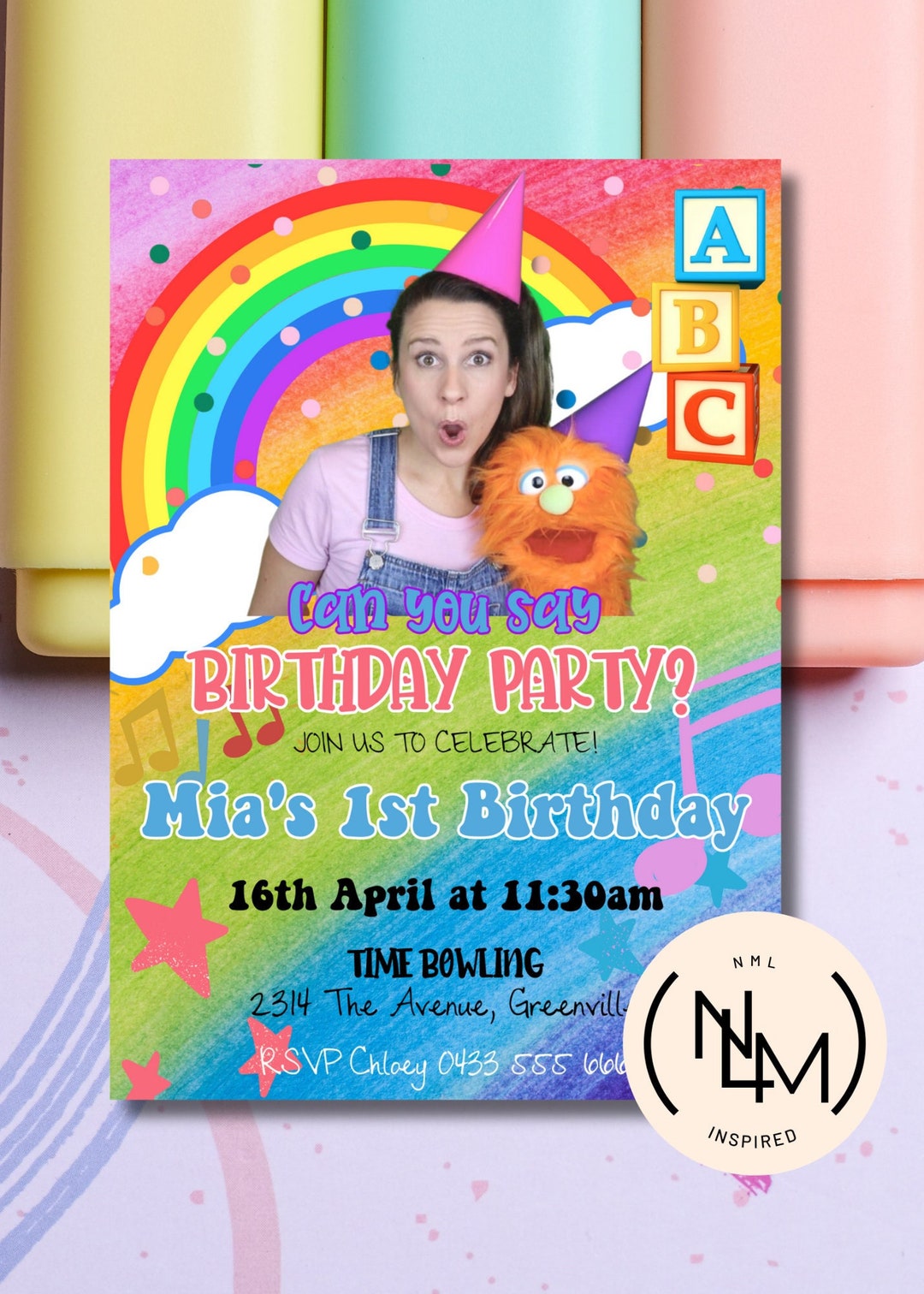 Ms Rachel Digital Invitation | First Birthday | Birthday Party - Etsy