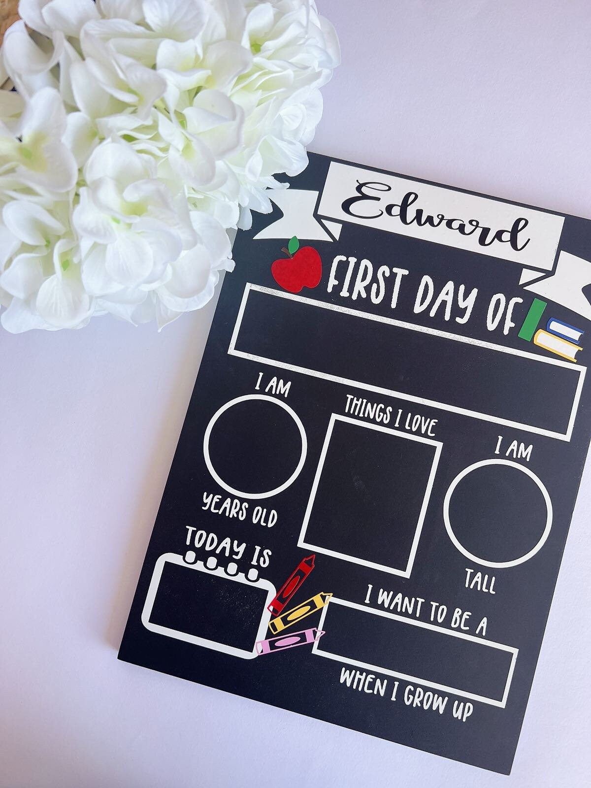 Personalized First & Last Day Milestone Chalkboard: Reversible A4 Size ...