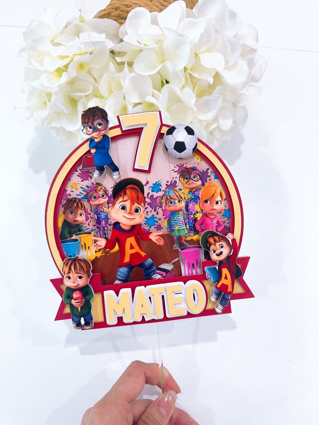 Alvin & the Chipmunks Birthday Cake Topper | Personalized 3D Shaker - Etsy