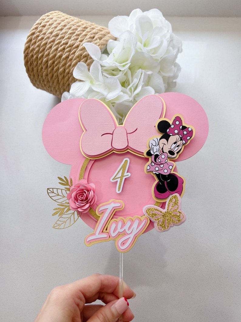 Minnie Mouse 3D Shaker Cake Topper Personalised Cake Topper - Etsy