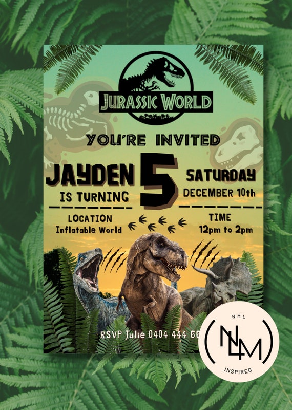 Jurassic World Birthday Invitations Jurassic World Dinosaurs 10