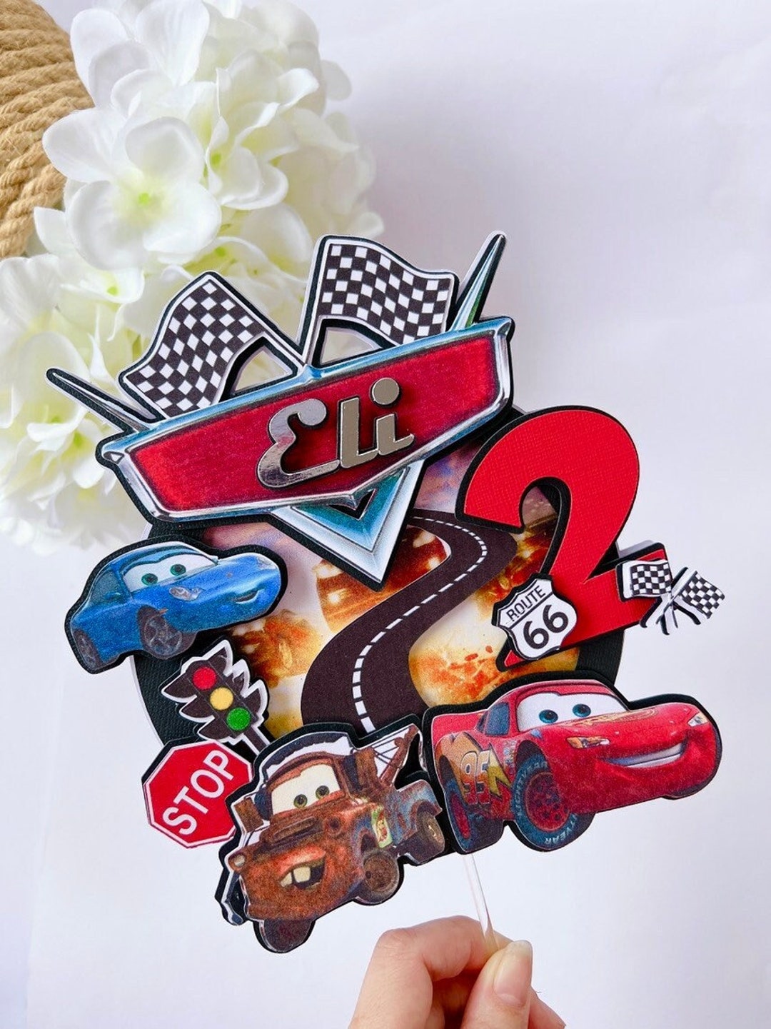 Cars 3D Cake Topper Lightning Mcqueen Cars Birthday Cake Toppers - Etsy ...