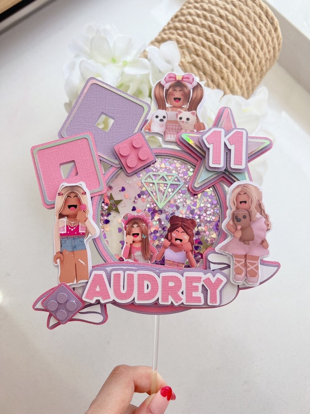 Roblox Themed 3D Shaker Cake Topper Personalised Cake Topper - Etsy