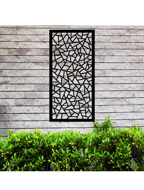 Triangle Mosaic Panel Metal Wall Art Metal Wall Art Garden | Etsy