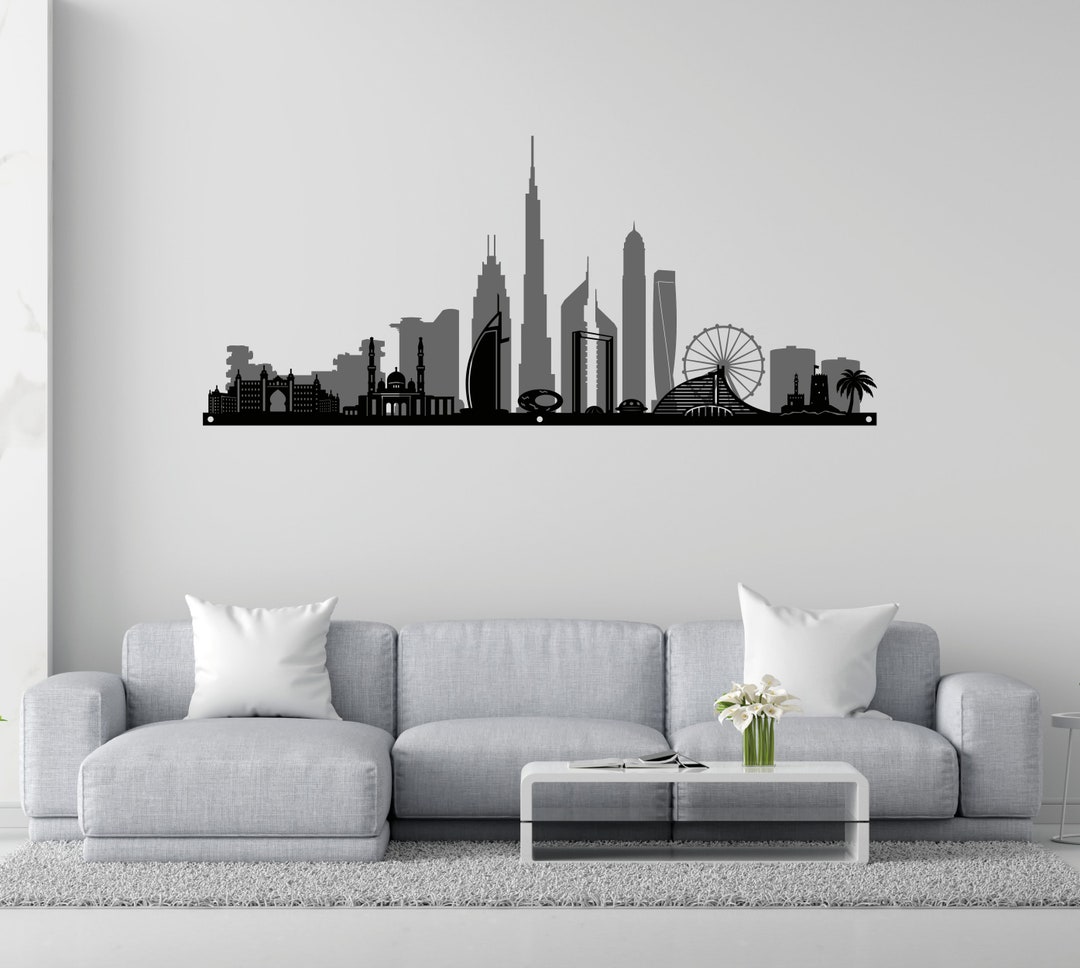 Dubai Skyline, Metal Wall Art, 2D, Home Decor - Etsy