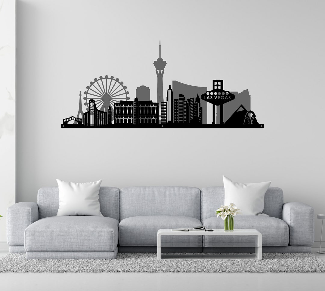 Las Vegas Skyline, Metal Wall Art, 2D, Home Decor - Etsy