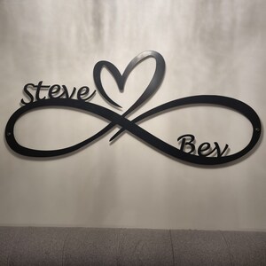 Infinity Symbol Heart Wall Decor, Metal Decor, Custom Names Infinity ...
