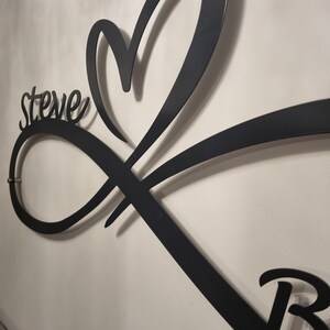 Infinity Symbol Heart Wall Decor, Metal Decor, Custom Names Infinity ...