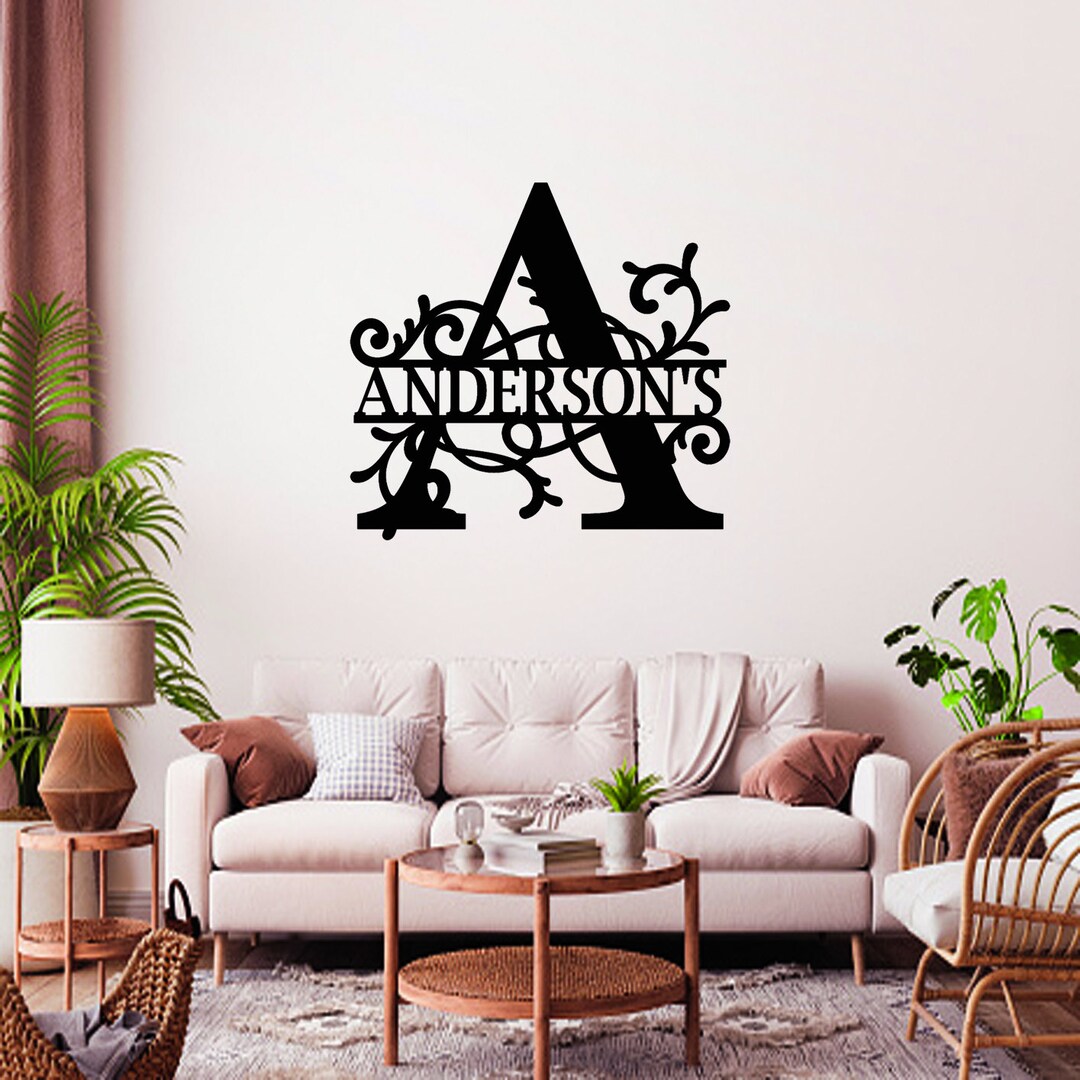 Monogram Name No Border, Wall Art, Metal Wall Art, Garden Screens ...