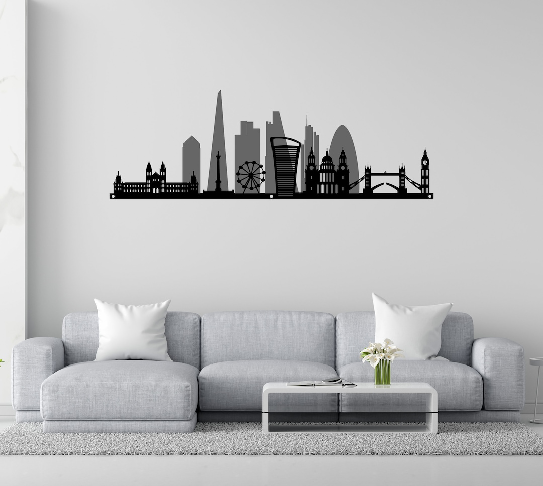 London Skyline, Metal Wall Art, 2D Wall Art, Modern Wall Art, Home ...