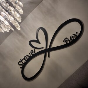 Infinity Symbol Heart Wall Decor, Metal Decor, Custom Names Infinity ...