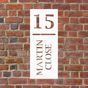 Vertical Metal House Number Sign, Powder Coated, Modern Home Address ...
