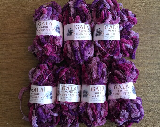 Gala Yarns Mixed Fiber Pom-pom Yarn - Color: Ombre of Purple, Magenta ...