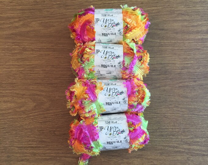 4 New Skeins Yarn Bee Beguile Yarn - Color: Agean #20 Fun Sun (ombre of ...
